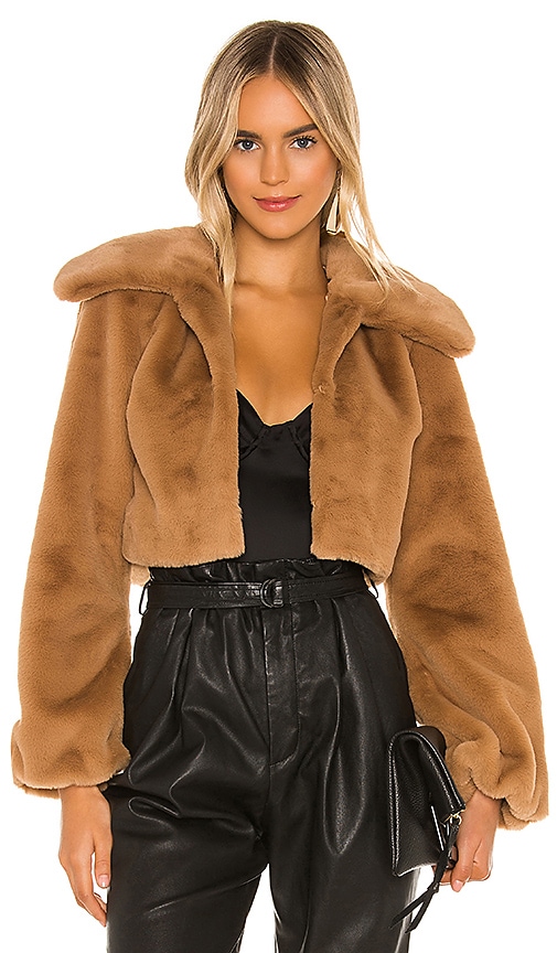 CAMILA COELHO Camila Coelho Cropped Faux Fur Jacket